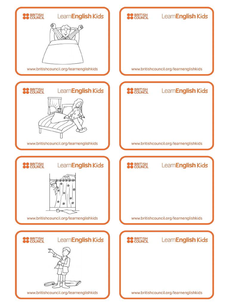 Flashcards Daily Routines BW | PDF