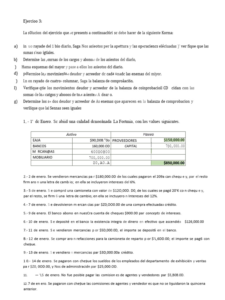 PDF Ejercicio 3 4 Balanza de Comprobacion | PDF | Dinero | Negocios económicos