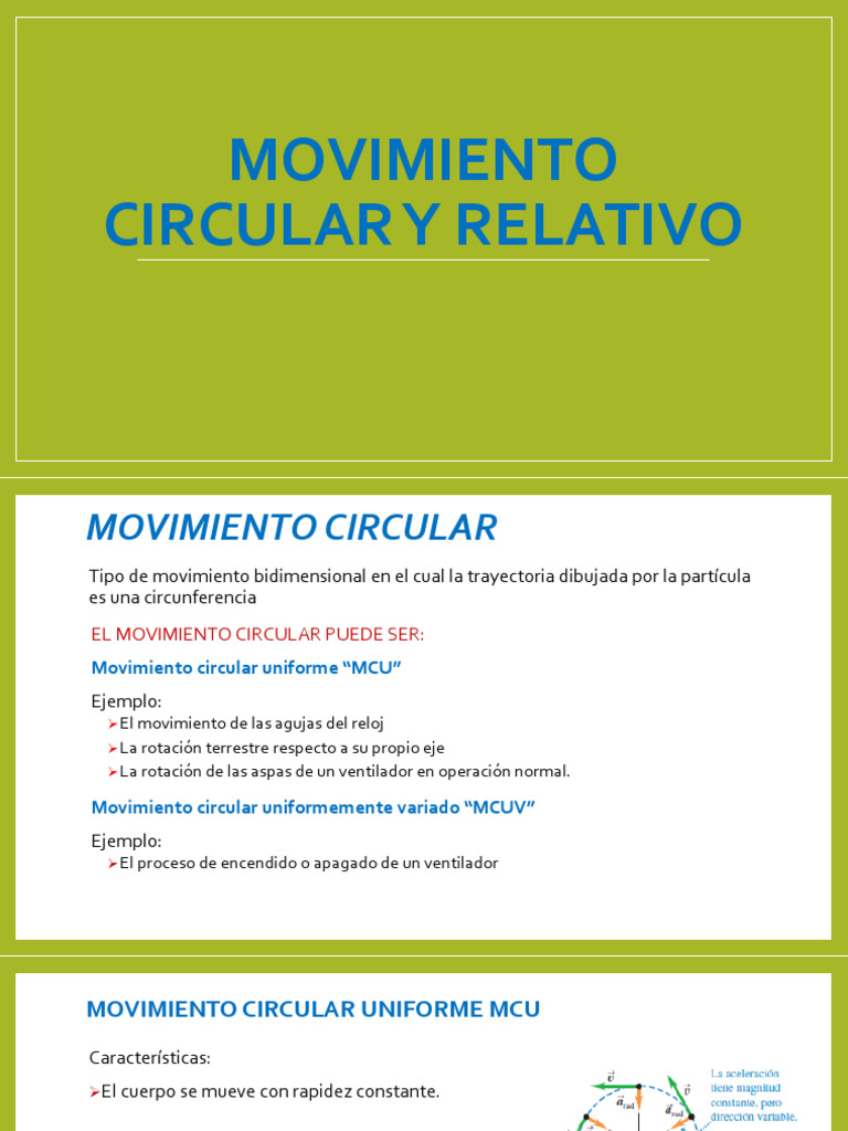 Movimiento Circular y Relativo | PDF
