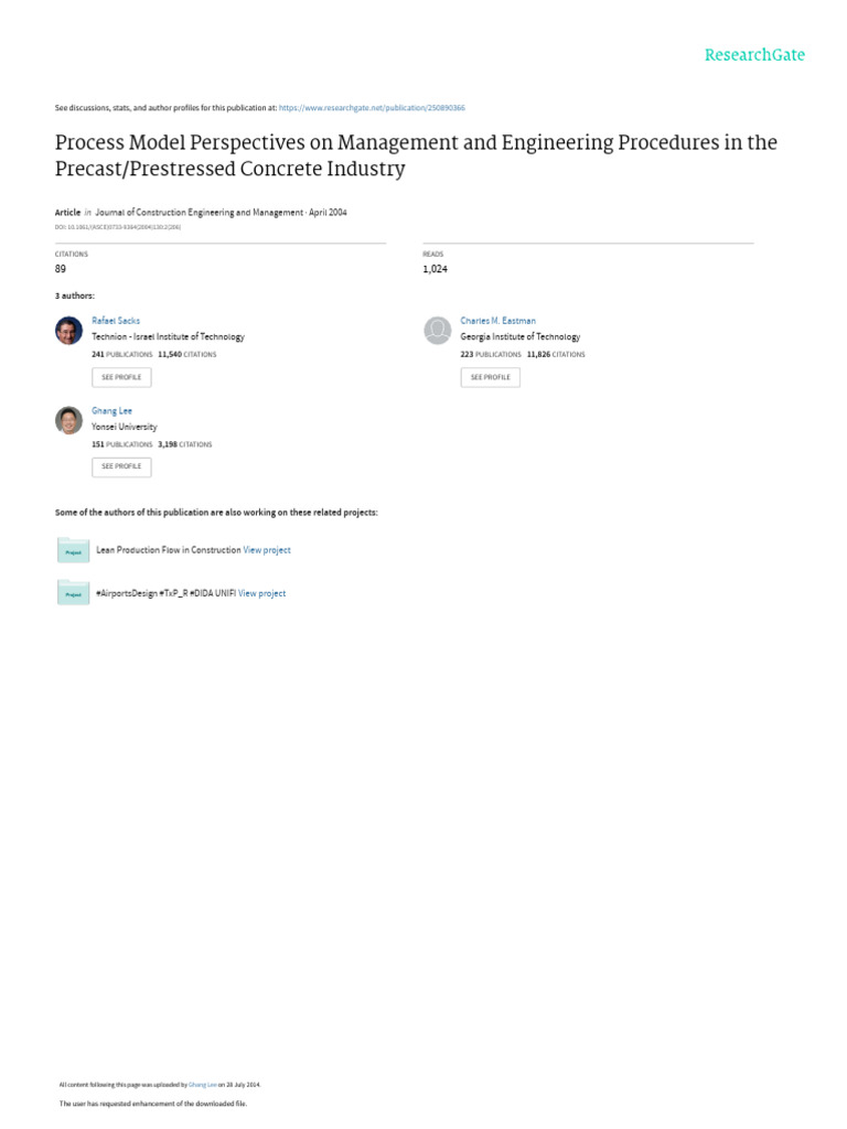 Process Model Perspectives On Management and Engin | PDF | Precast Concrete | Information