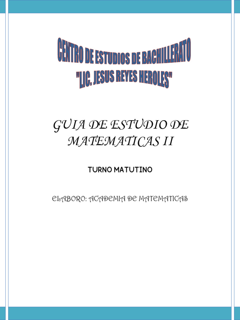 Guia de Estudios de Matematicas Ii | PDF | Matemáticas | Ángulo