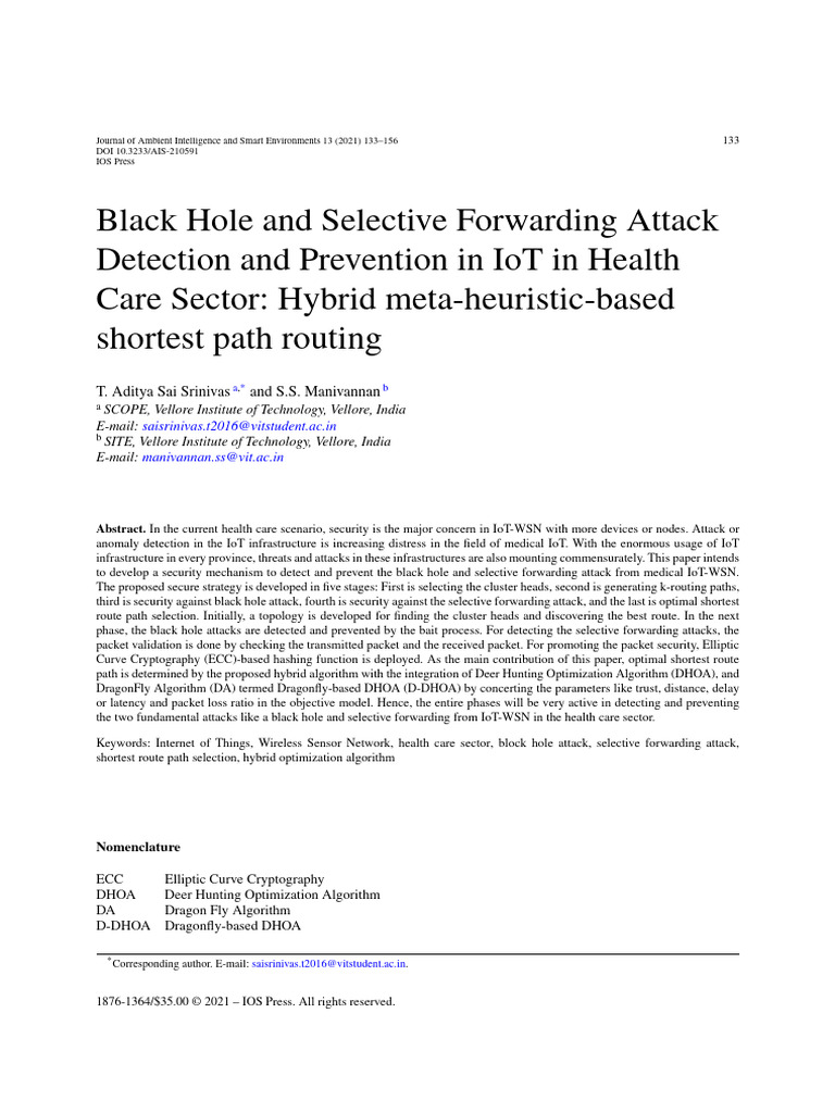 Black Hole and Selective Forwarding Attack Detection and Prevention in ...