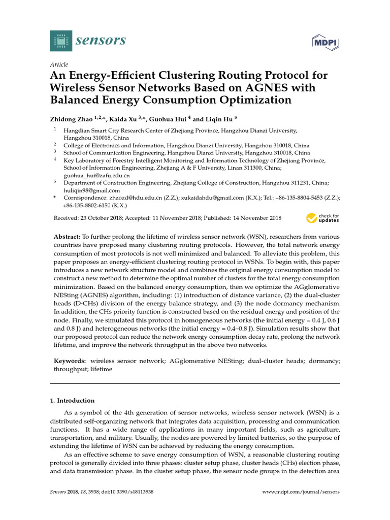 An Energy-Efficient Clustering Routing Protocol For Wireless Sensor ... An Energy-Efficient Clustering Routing Protocol For Wireless Sensor ...