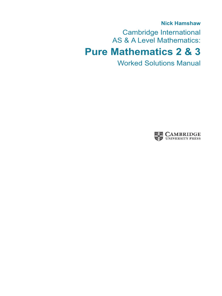 Pure Mathematics 2 & 3: Cambridge International AS & A Level ...