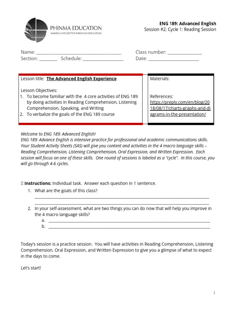 ENG SAS1 Introduction | PDF | Reading Comprehension | Smartphone