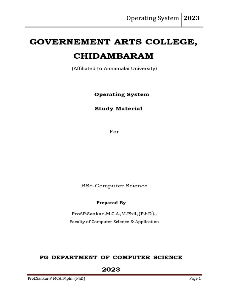 OS Notes 1 | PDF | Operating System | Process (Computing)