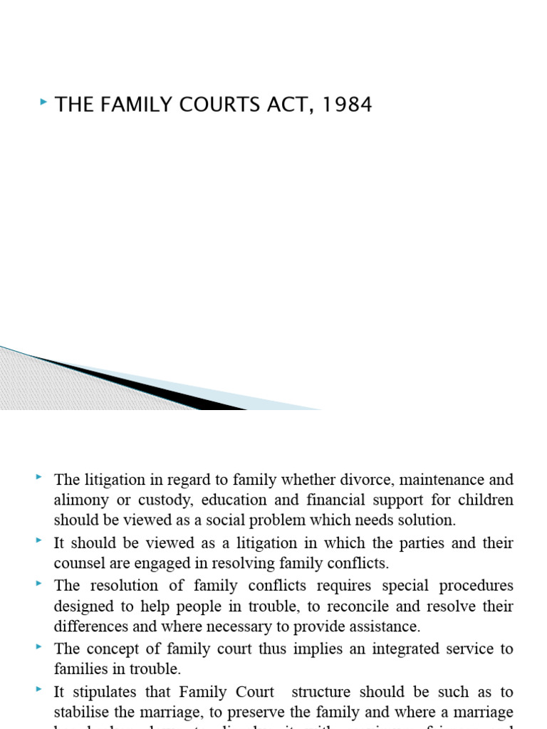 Family Courts Act, 1984 Overview | PDF | Judgment (Law) | Marriage