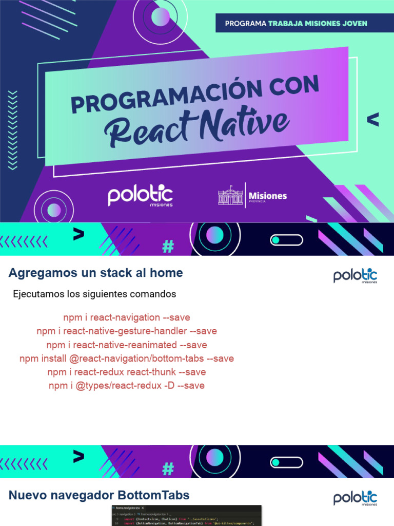 Navegadores Anidados y Redux - Programacion Con React Native | PDF | Negocios | Informática