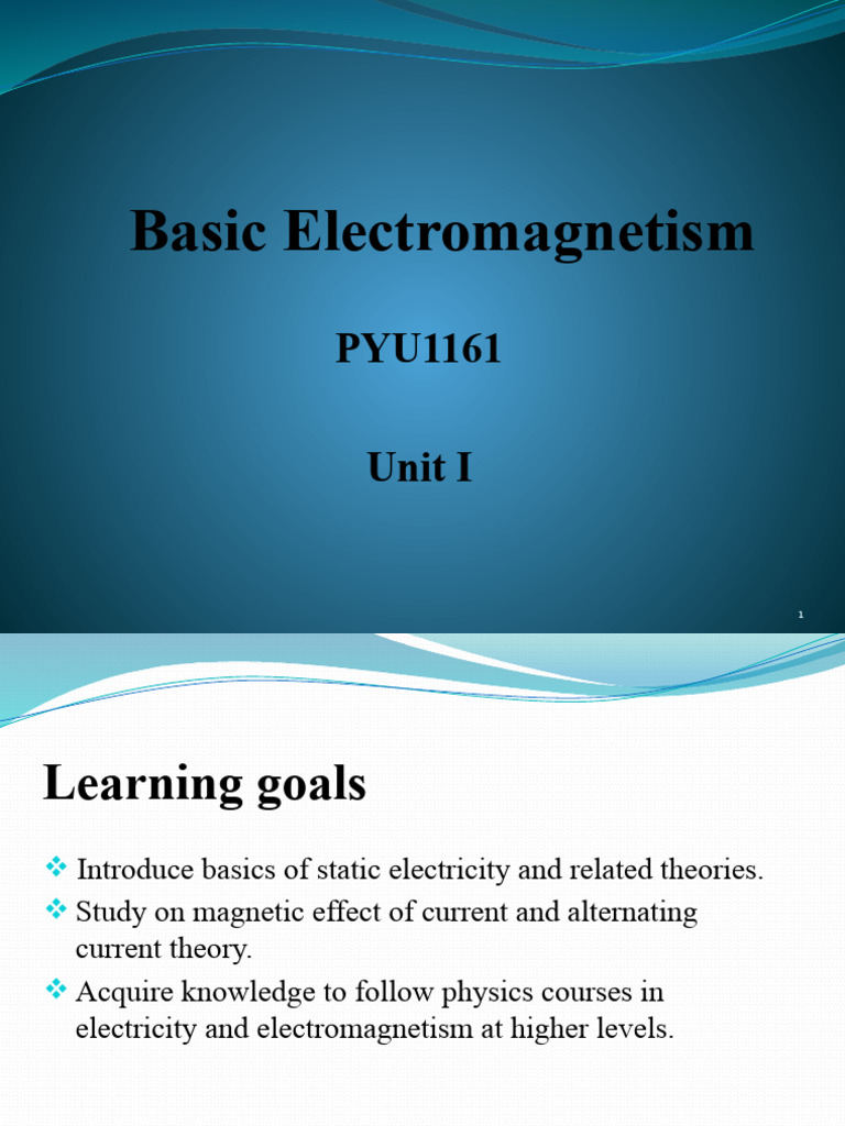 Basic Electromagnetism 1 | PDF | Electric Charge | Electricity