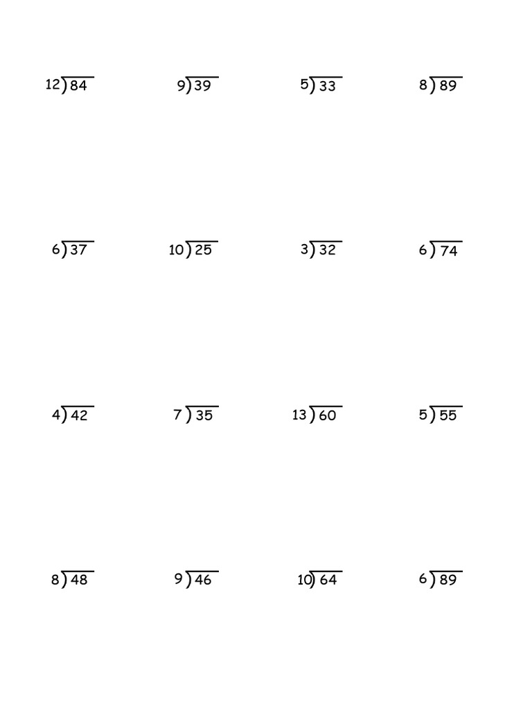 Basic Division Worksheet Answer Key | PDF