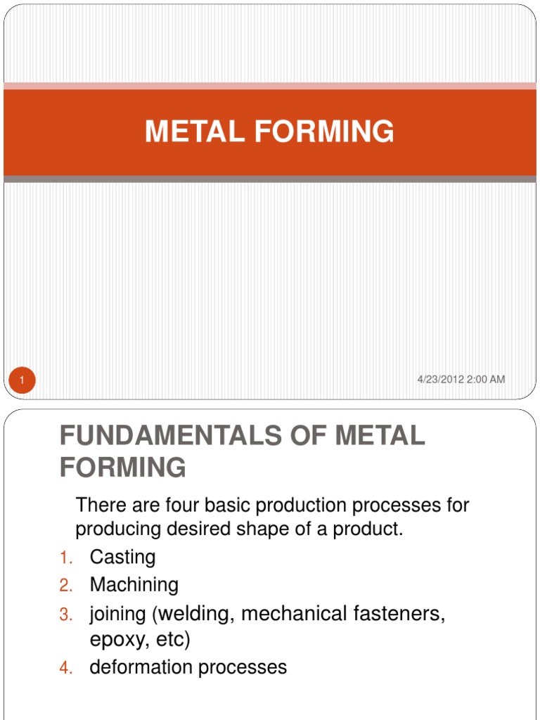 Fundamentals of Metal Forming | PDF | Forging | Deformation (Engineering)