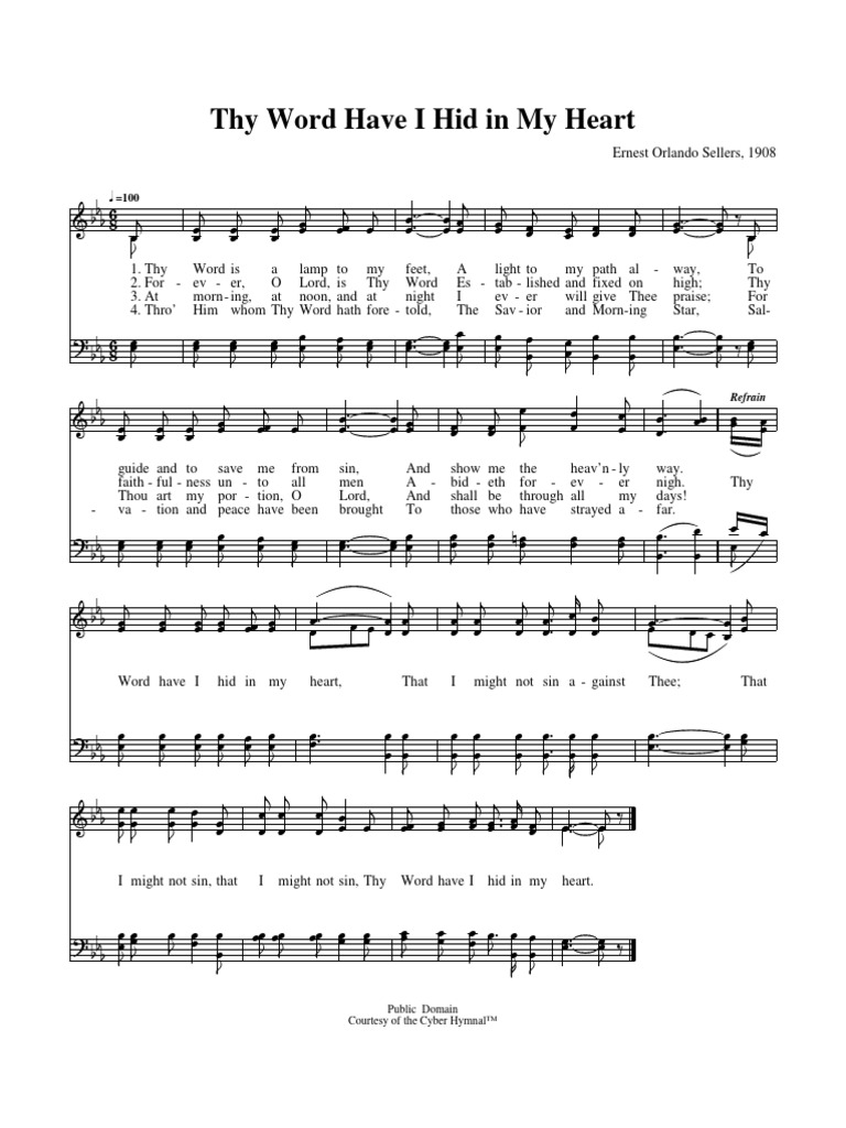 Thy Word Have I Hid in My Heart | PDF