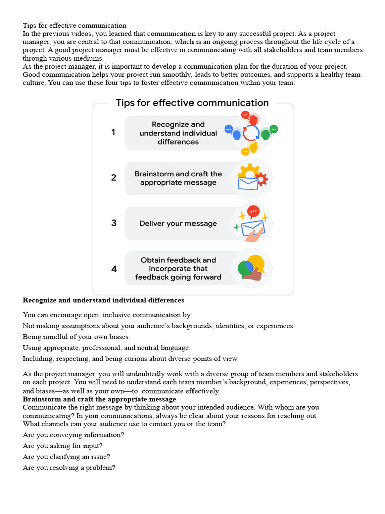 Tips For Effective Communication - Coursera | PDF | Communication ...