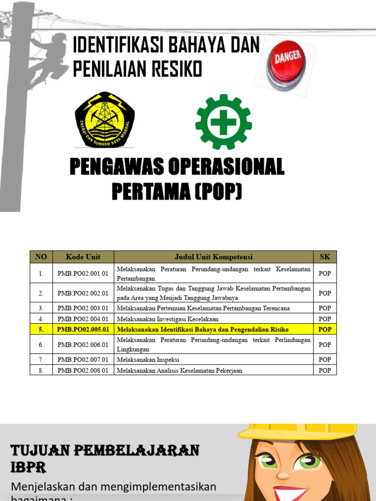 Materi 3 - PMB. P002.005.01 Melaksanakan Identifikasi Bahaya Dan Pengendalian Risiko | PDF