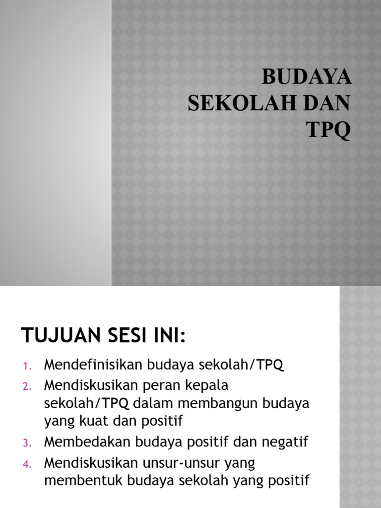 Materi 4 Budaya Sekolah Dan TPQ by Bu Dewi | PDF | Karier & Perkembangan