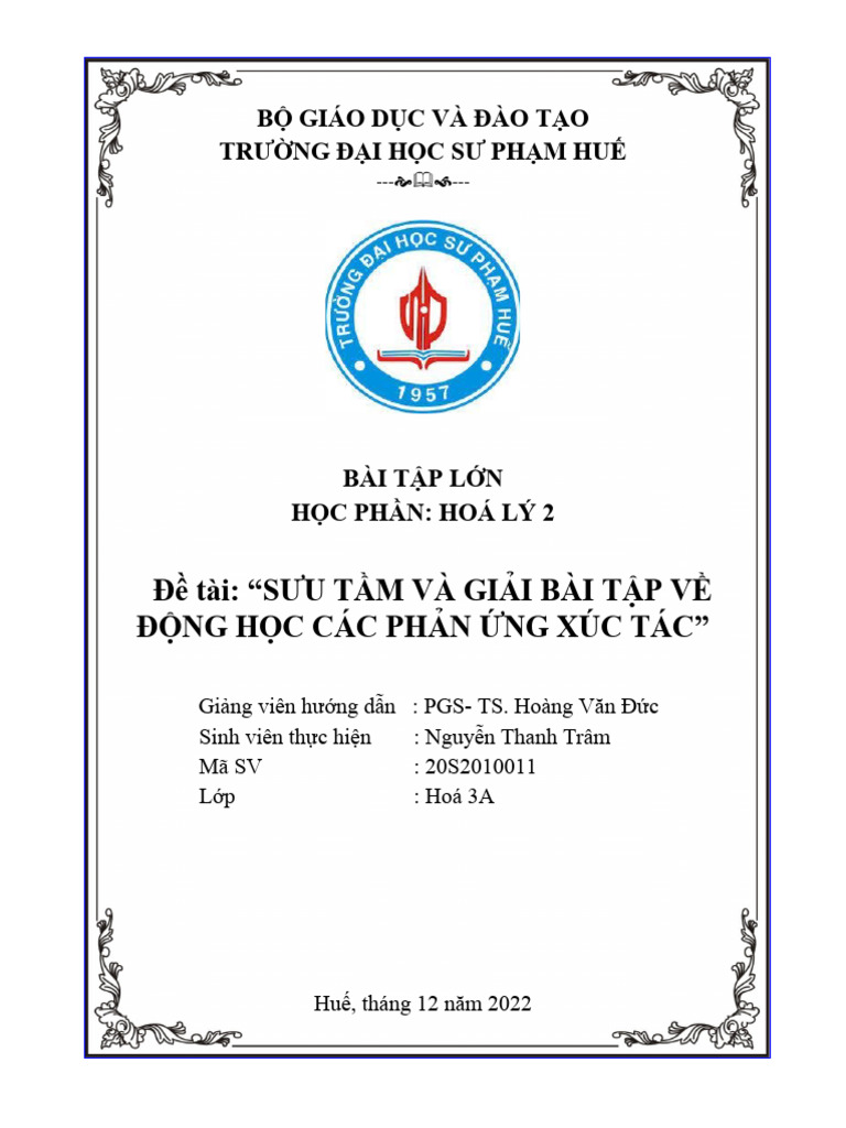 De Cuong BTL Thanh Tram 3 S A | PDF