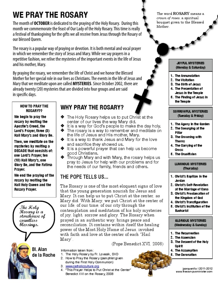 Rosary Notes | PDF | Rosary | Mary, Mother Of Jesus