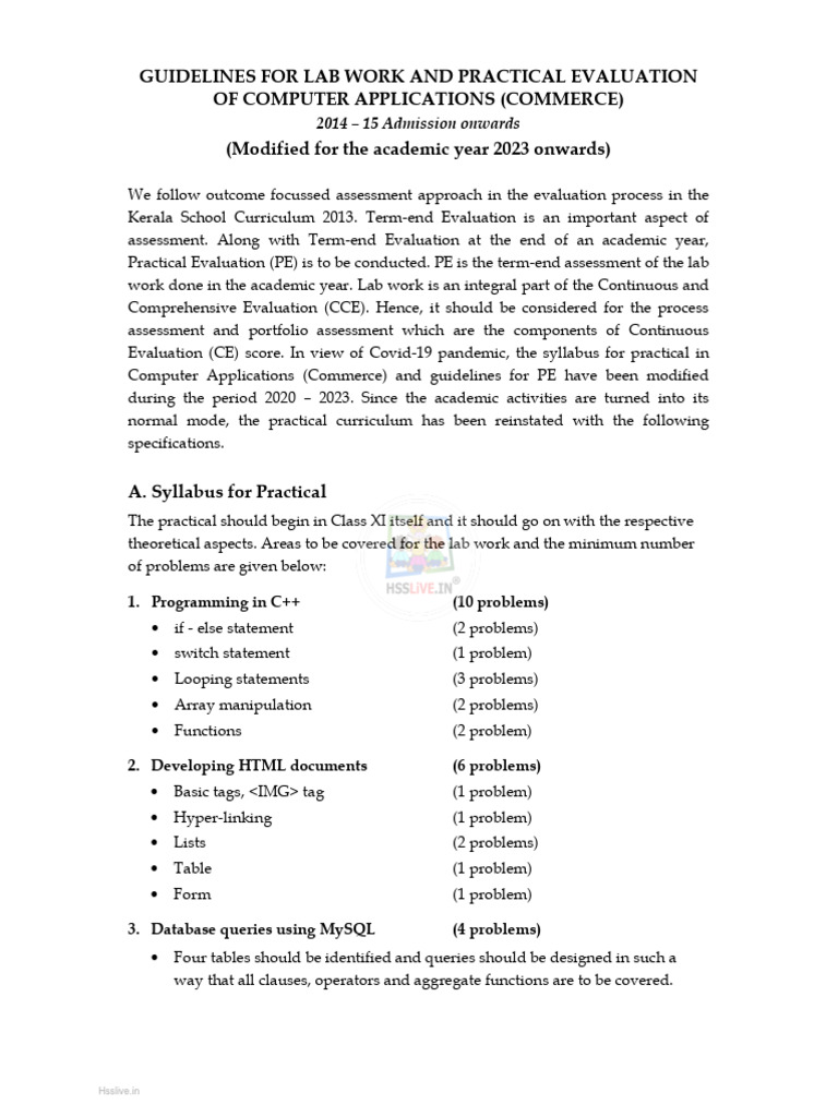 Comp App Comm LAB Scheme of Work 2023 Hsslive HSS | PDF | Function (Mathematics) | World Wide Web