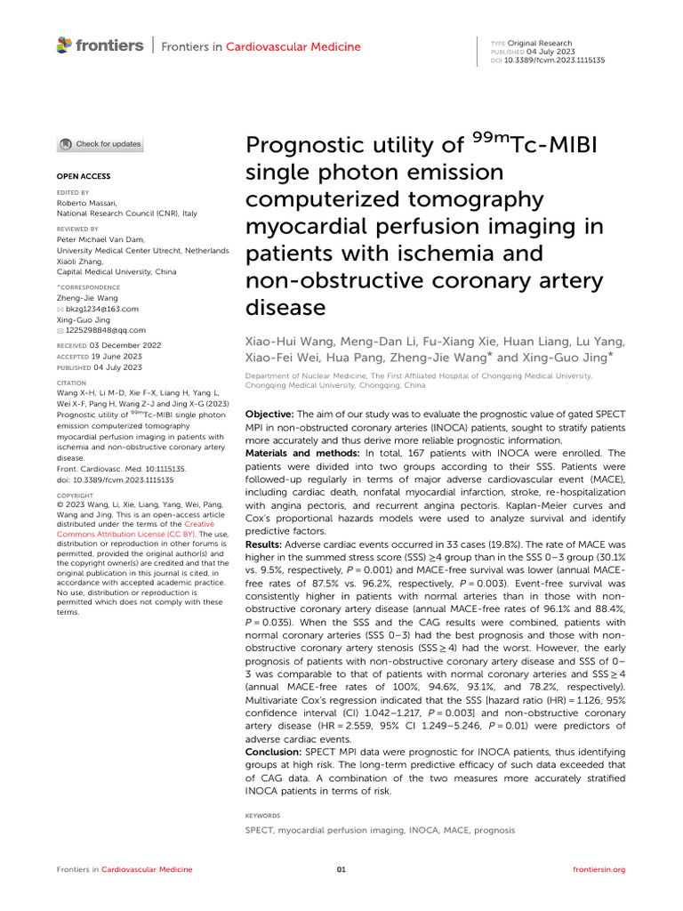 Wang - Prognostic Utility of 99mTc-MIBI Spect Myocardial Perfusion ...