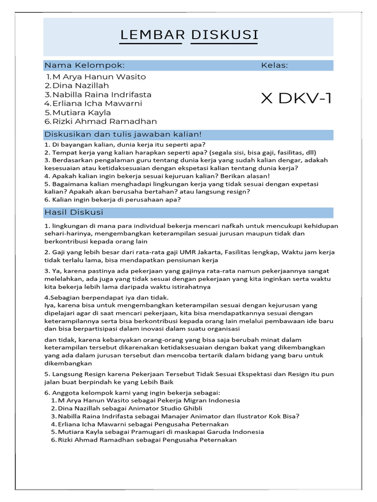Lembar Diskusi Kelompok 4 X-DKV 1 | PDF