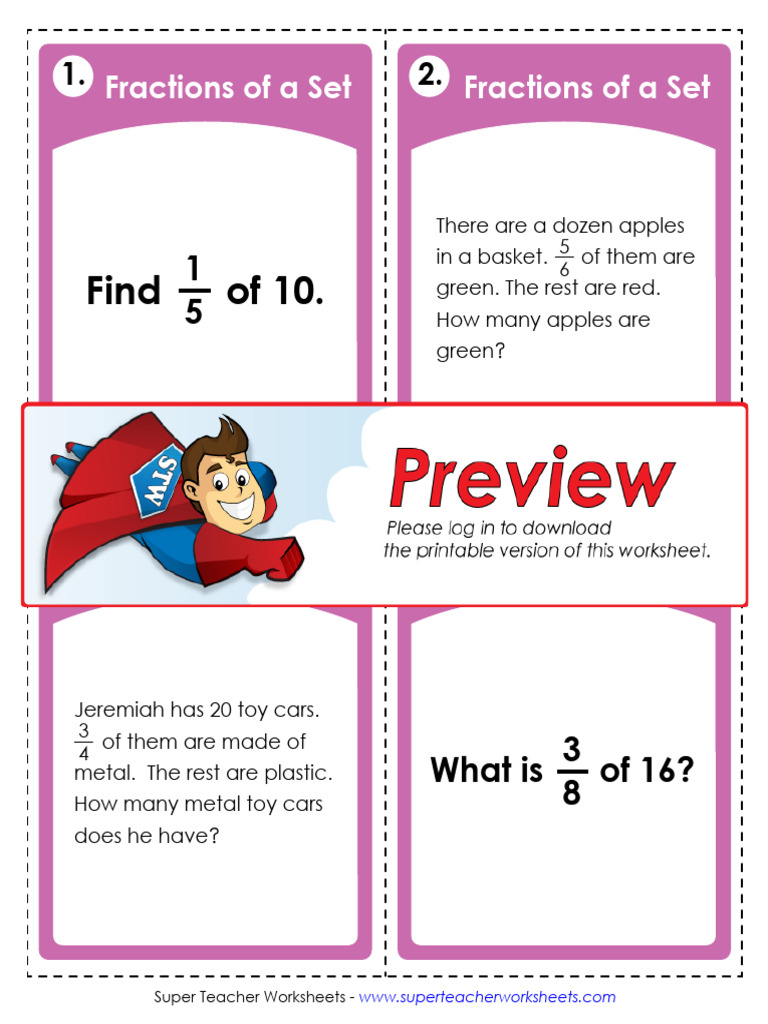 Task Cards Fractions of A Set | PDF | Rock (Geology) | Classroom