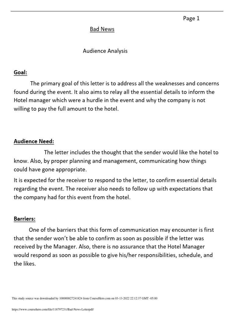Bad News Letter PDF | PDF | Human Communication | Communication