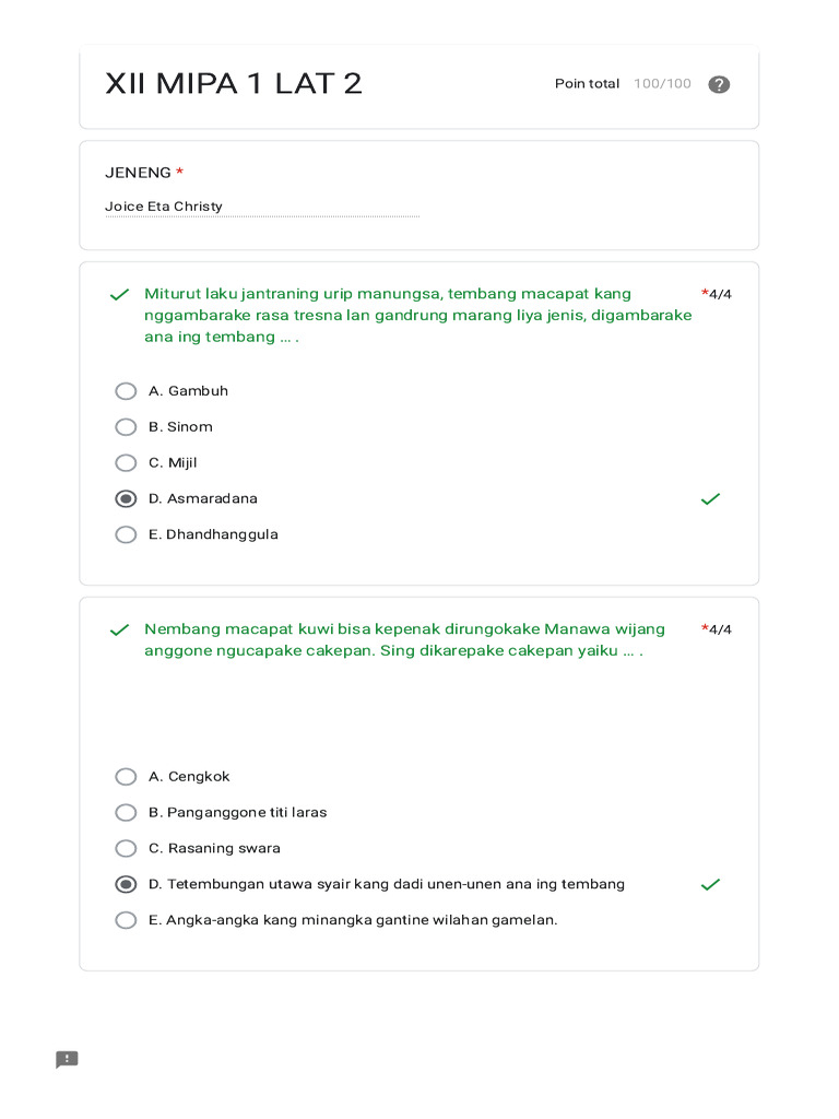 Bahasa Jawa Pas Xii | PDF