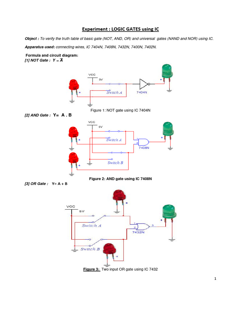 Logic Gates 1 Ic New Pdf Logic Gate Electronics
