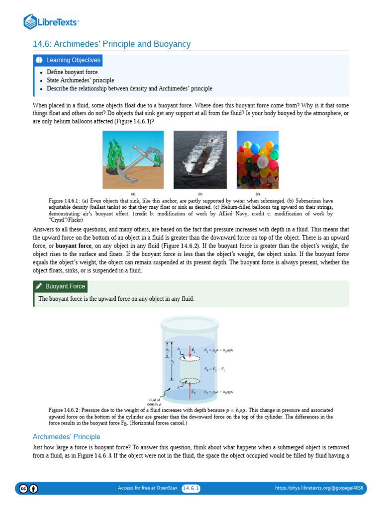 14.06 Archimedes Principle and Buoyancy | PDF | Buoyancy | Density