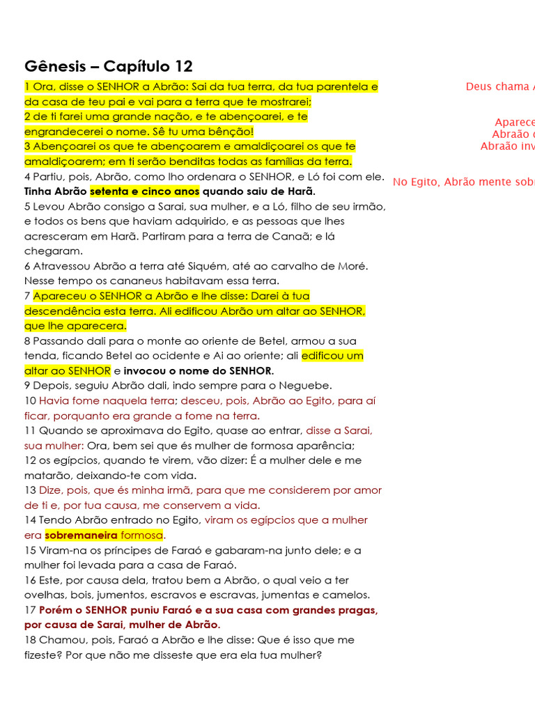 Gênesis 12 | PDF | Abraão