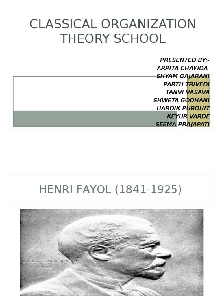 Classical Organization Theory School (1) .... | PDF | Academic ...