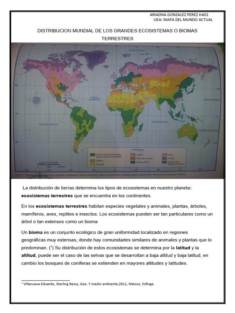 Distribucion Mundial de Los Grandes Ecosistemas o Biomas Terrestres | PDF | Ecosistema | Selva