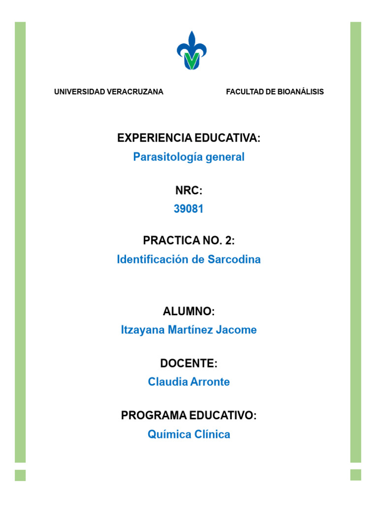 Practica 2 - Sarcodina - Martinez Jacome Itzayana | PDF ...