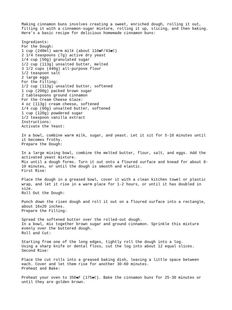 How To Make Cinnamon Rolls | PDF | Dough | Baker's Yeast