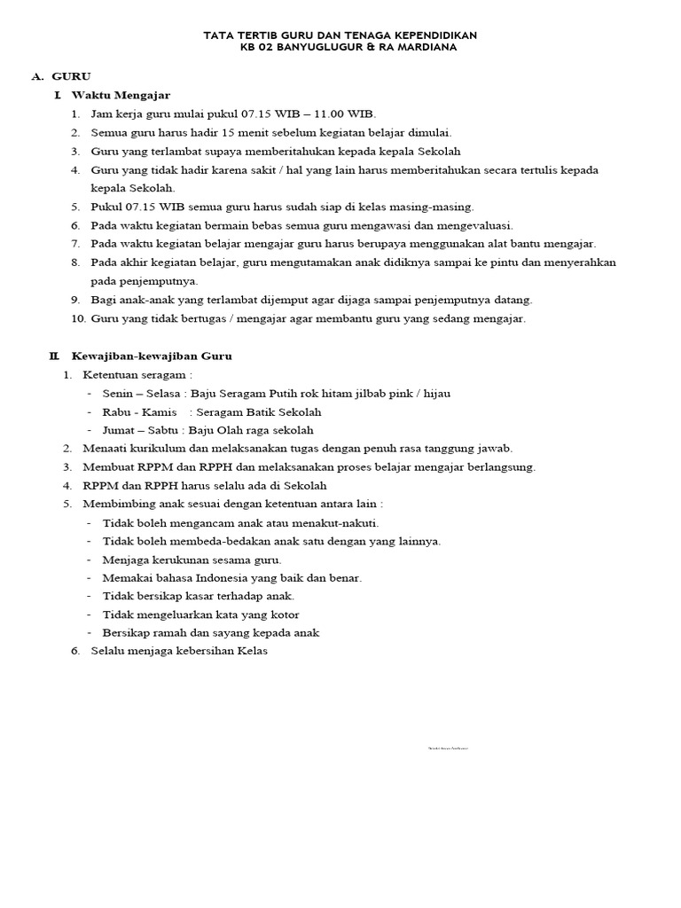 Tata Tertib Guru Dan Tenaga Kependidikan | PDF | Karier & Perkembangan