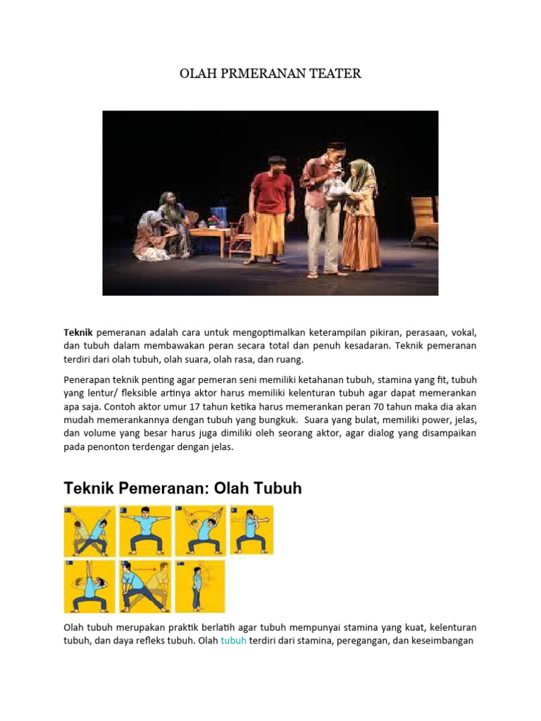 Materi Olah Pemeranan Teater | PDF