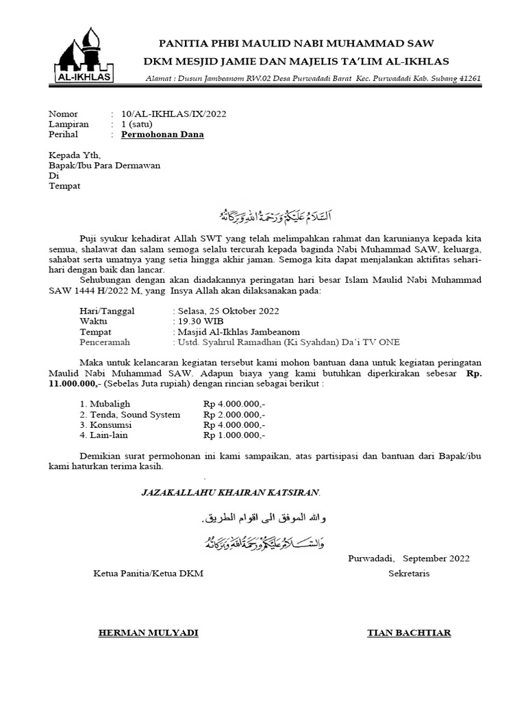 Surat Muludan Plus Rincian | PDF