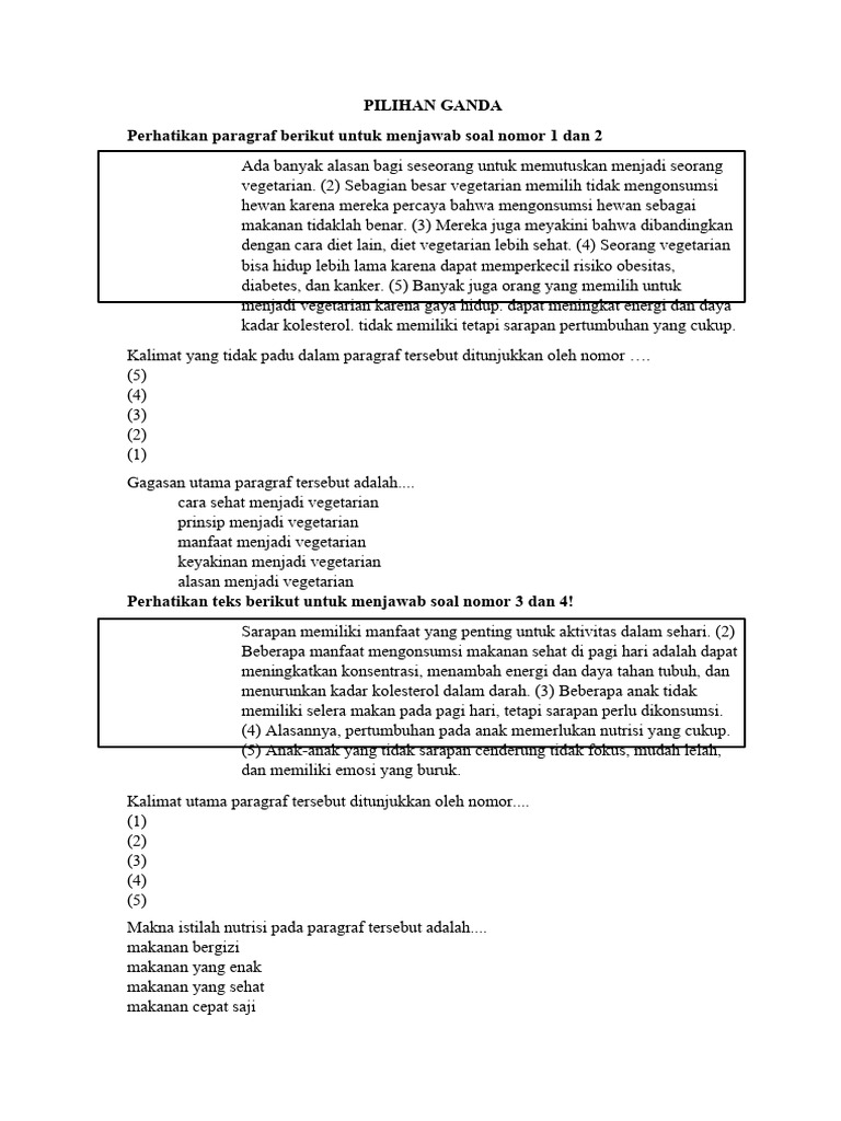 Soal B. Indo KLS Xii | PDF | Kesehatan Holistik | Gaya Hidup