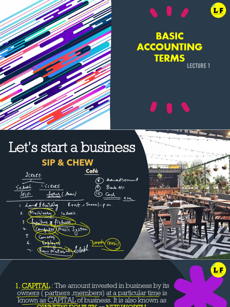 Basic Accounting Terms l1 Accountancy Class 11 Cbse by Ushank Sir | PDF ...