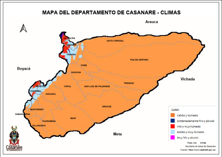 Mapa No 2. Distribución Climática de Casanare. | PDF
