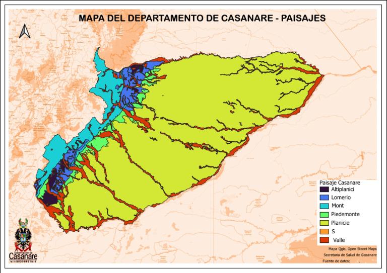 Mapa No 3. Distribución de paisajes, Casanare, 2022. | PDF