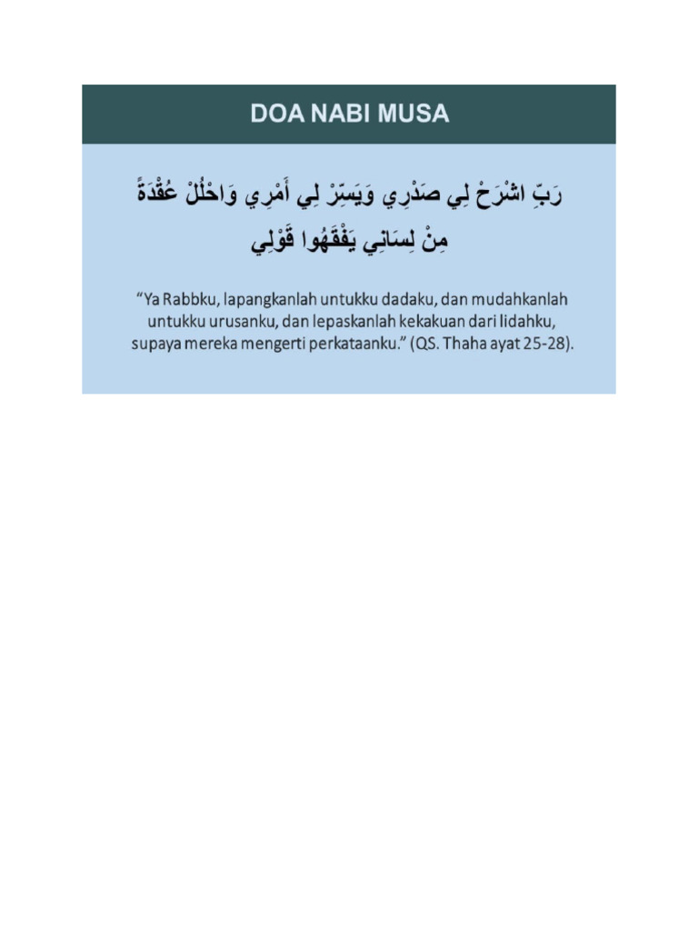 Doa Nabi Musa | PDF