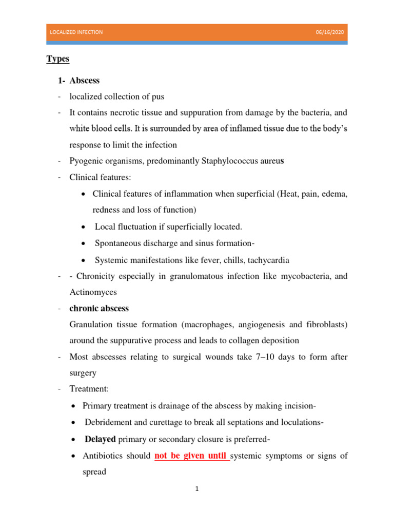 2nd Lect (LOCALIZED INFECTION) | PDF | Wound | Infection
