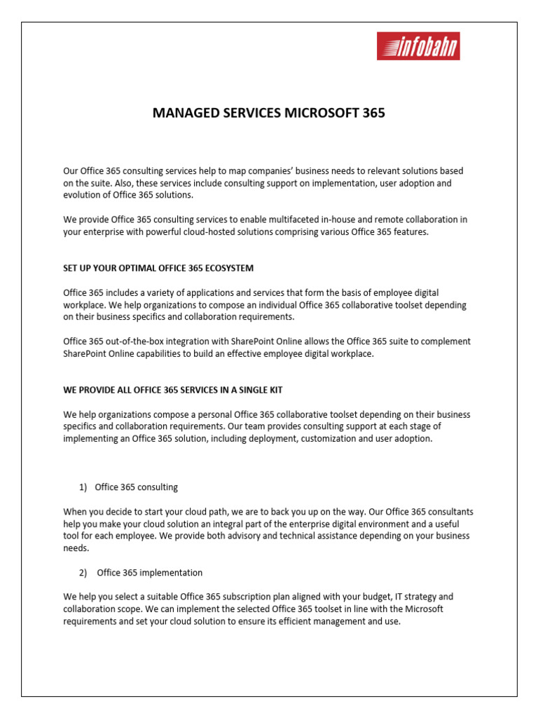 Managed Services Pdf Cloud Computing Share Point