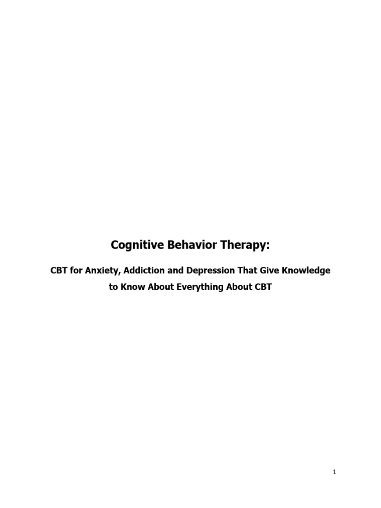 Cognitive Behavior Therapy | PDF | Cognitive Behavioral Therapy ...