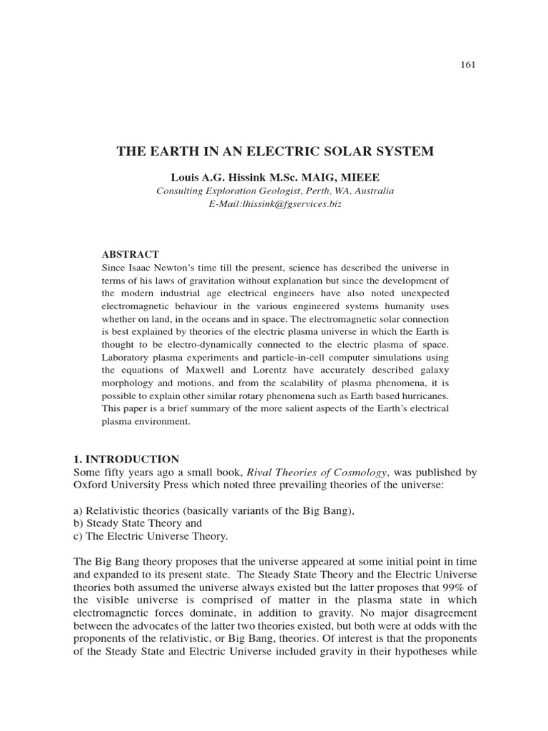 Hissink 2009 The Earth in An Electric Solar System | PDF | Plasma ...
