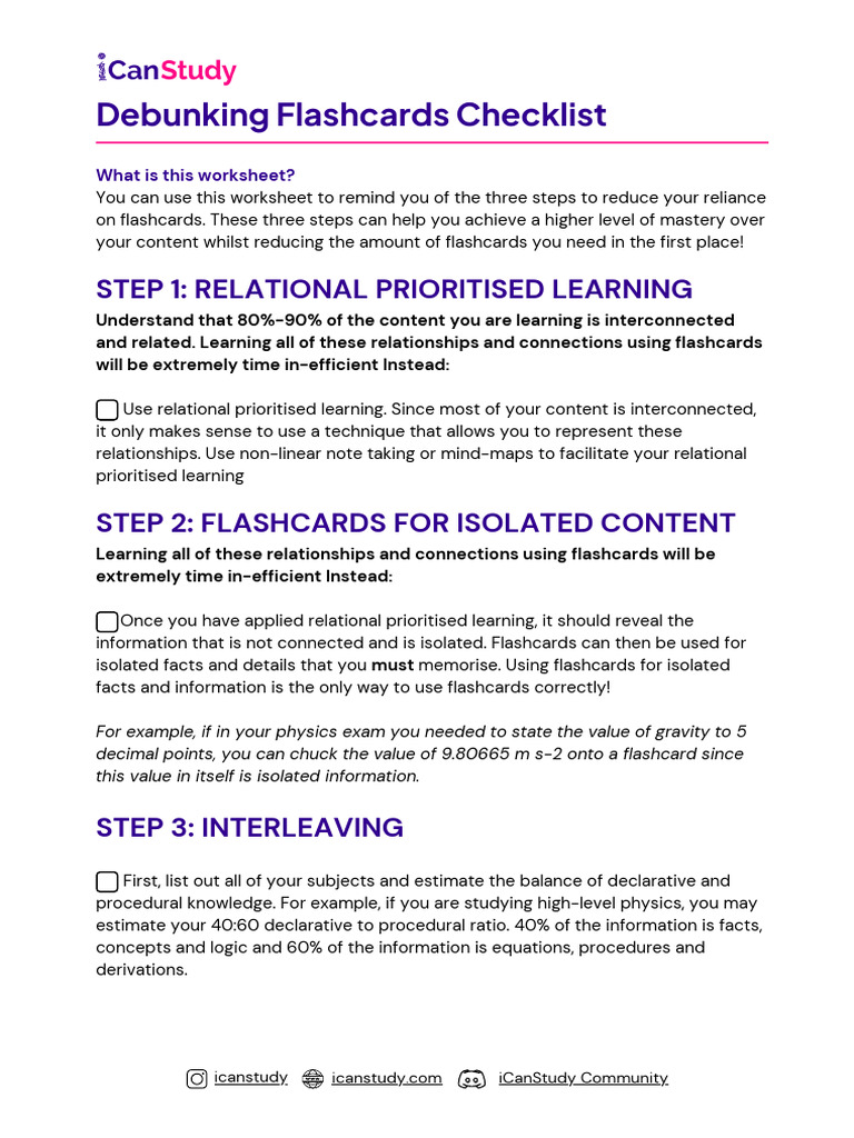 Flashcards Handout Download Free Pdf Knowledge Information