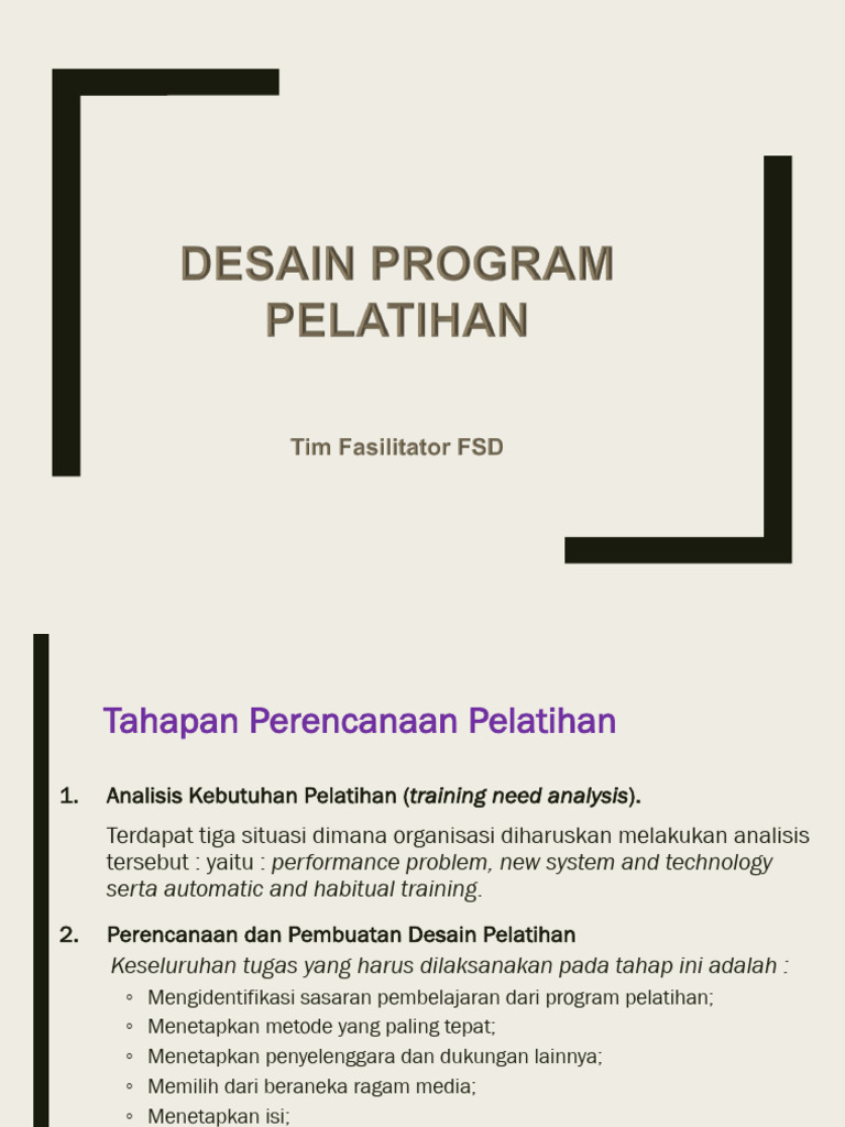 DESAIN PROGRAM PELATIHAN New | PDF