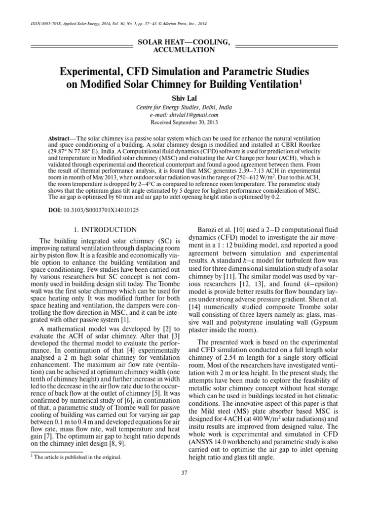 Experimental, CFD Simulation and Parametric Studies | PDF | Fluid Dynamics | Turbulence