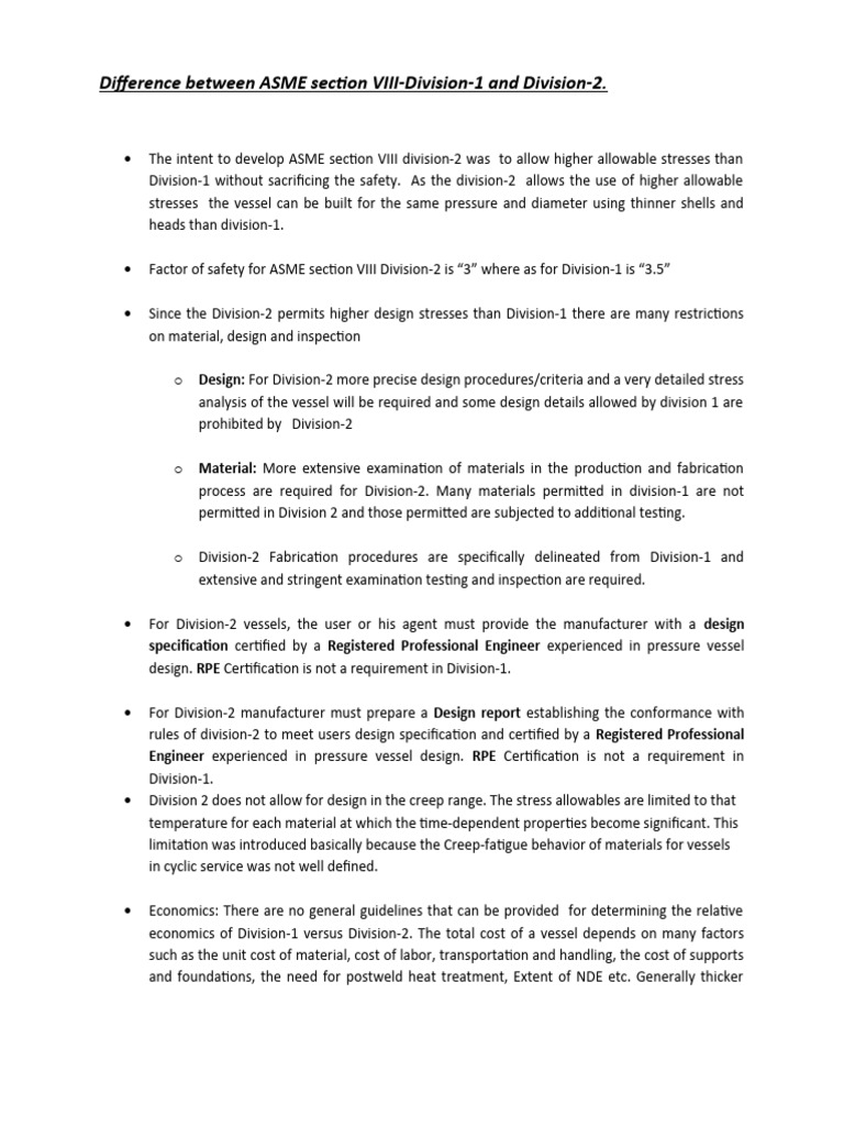 Difference Between ASME Section VIII | PDF | Nondestructive Testing ...